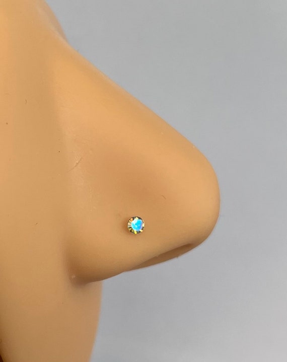 Nose Stud Nose Tiny Bone Nose Multicoloured Stud Stone Nose - Etsy