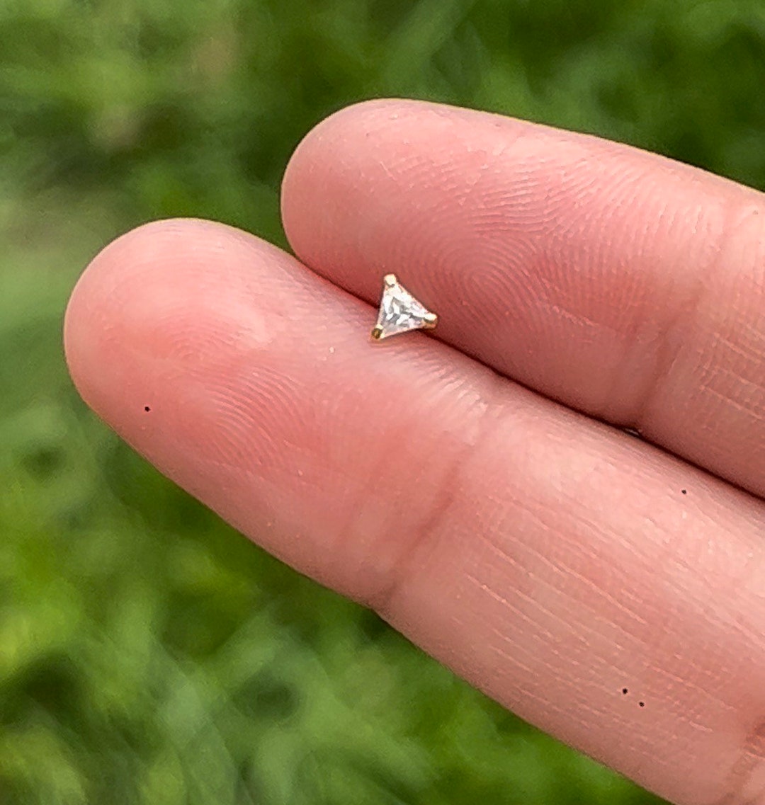 Gemstone Triangle Nose Stud Shaped Nose Stud/ Nose Bone/ Straight Stud ...