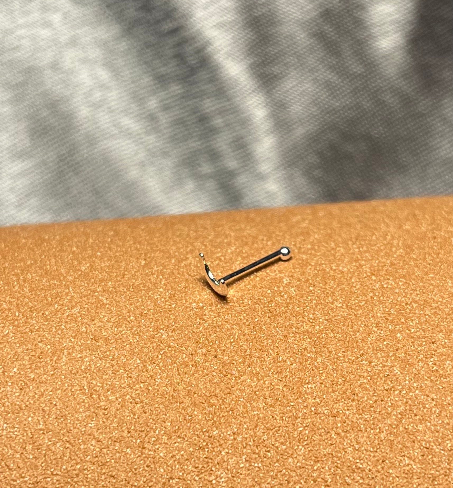 Half-moon Silver Nose Pain-nose Studs-nose Piercing handmade | Etsy