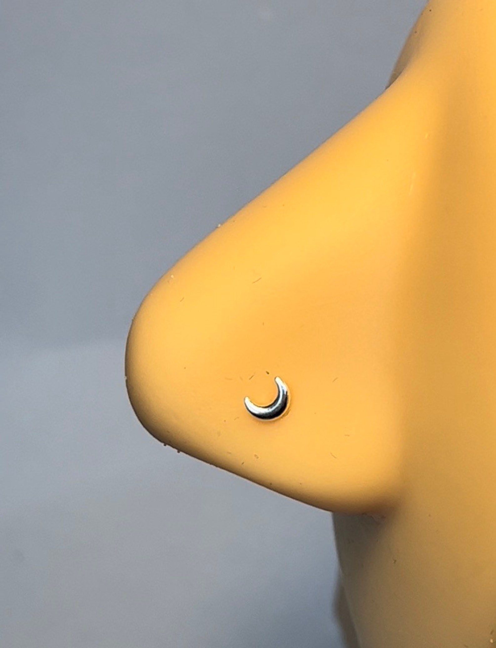 Half-moon Silver Nose Pain-nose Studs-nose Piercing handmade | Etsy