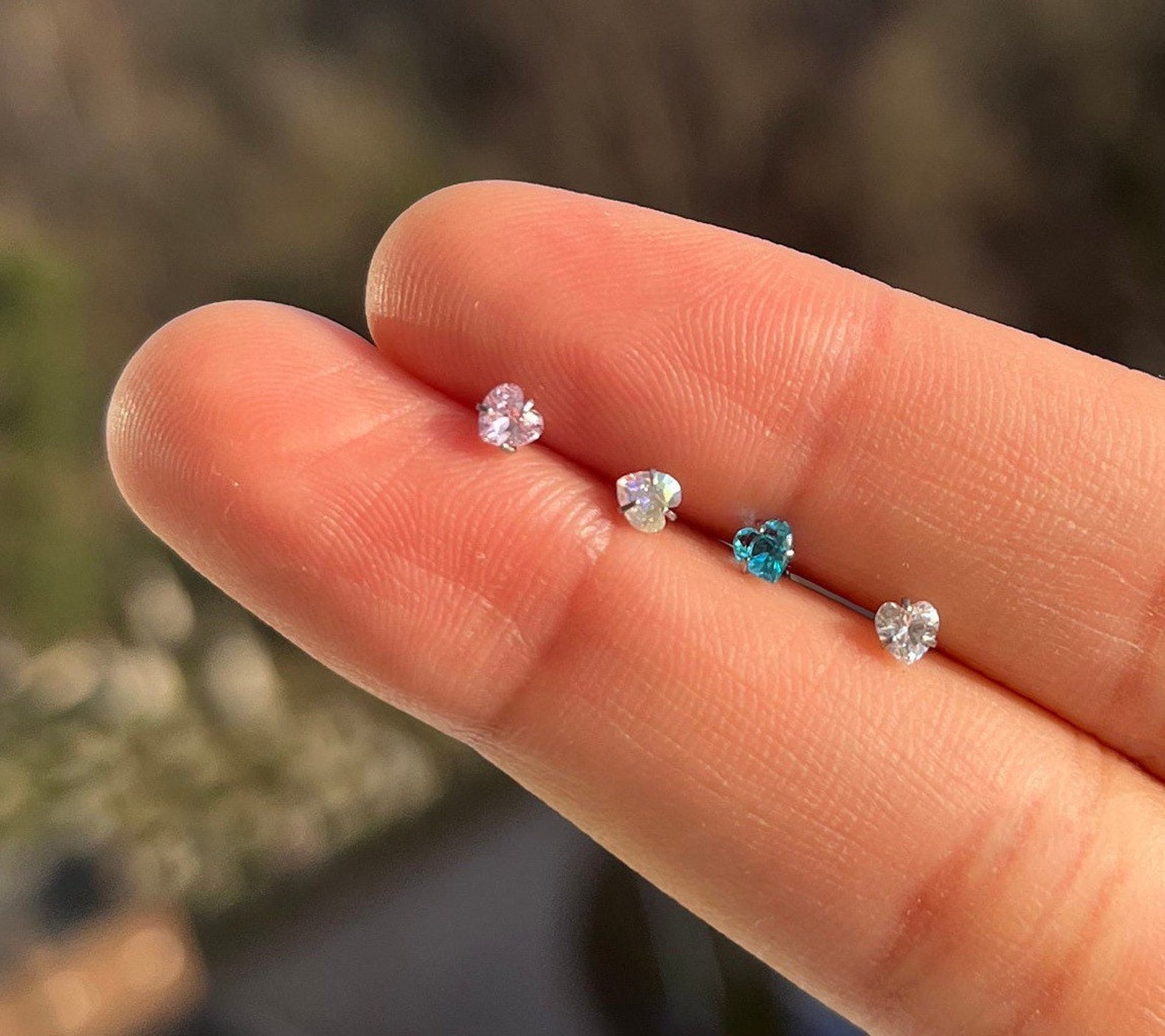 L-shaped Nose Stud Heart Nose Stud Handmade Studnose - Etsy UK