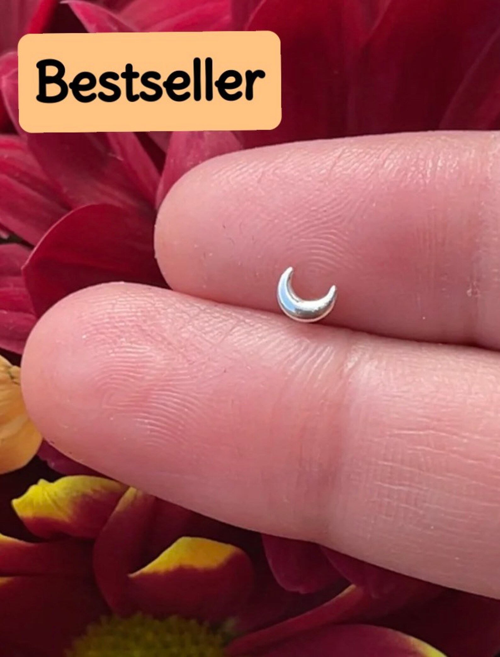 Half-moon Silver Nose Pain-nose Studs-nose Piercing handmade - Etsy