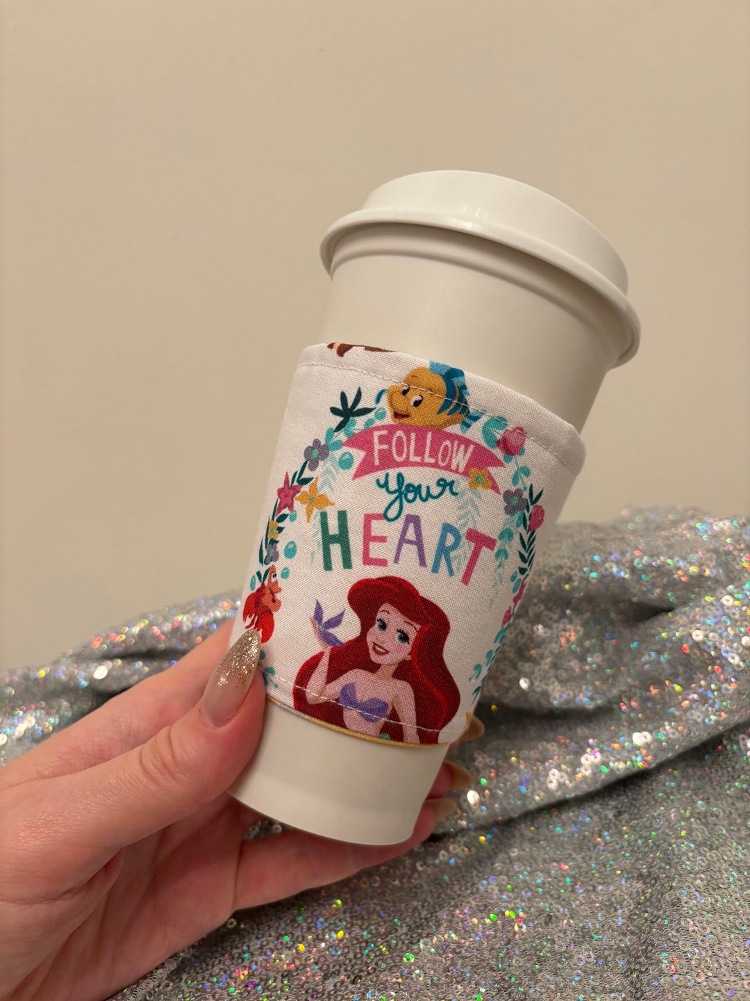 Princess Mermaid Ariel Jasmine Coffee Cup Cosy Mug Reusable - Etsy