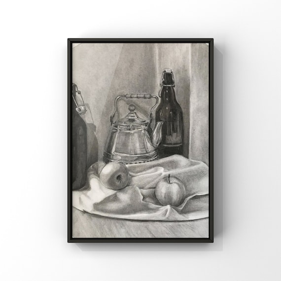Charcoal Drawing Still Life