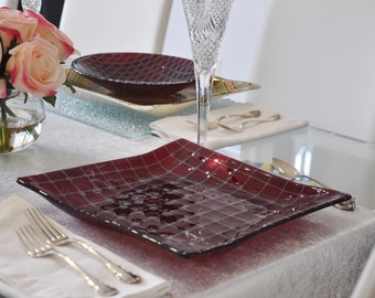 Red Fused Glass - Etsy