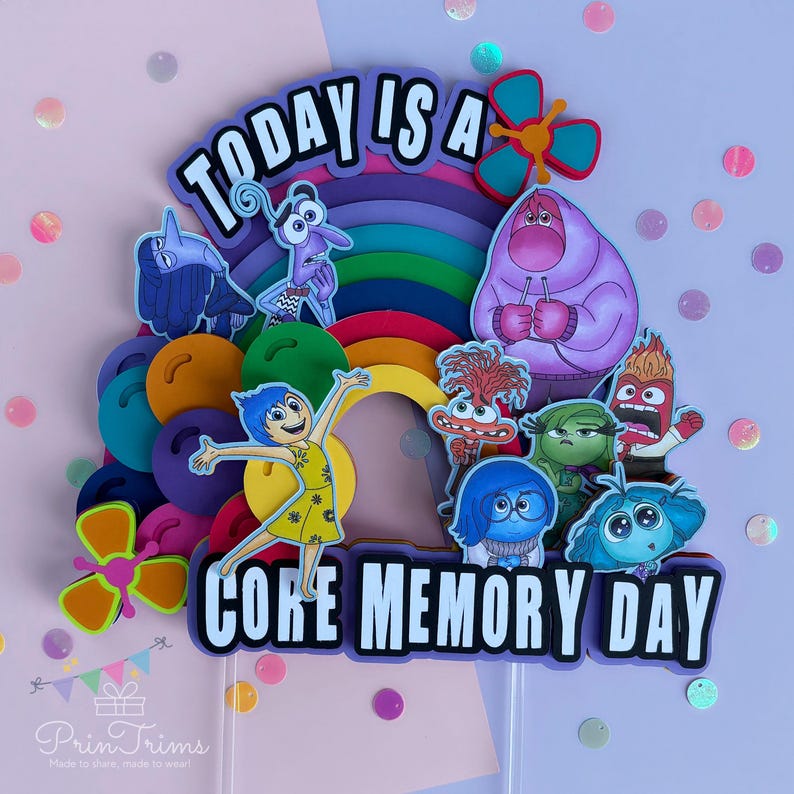 Emotions Cake Topper/ Inside Out Cake Topper/ Rainbow Cake Topper - Etsy