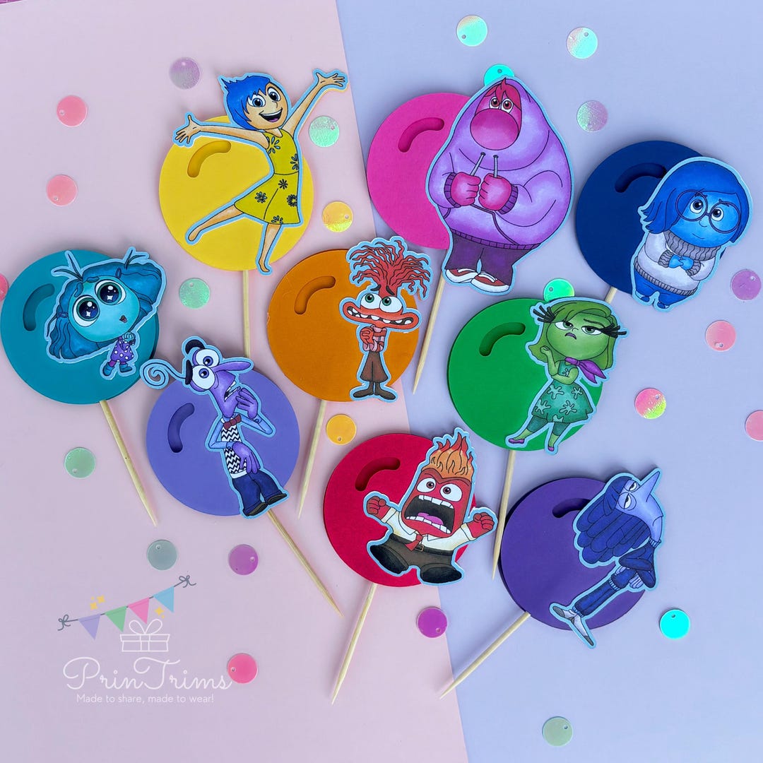Emotions Cupcake Toppers/ Inside Out Cupcake Toppers - Etsy