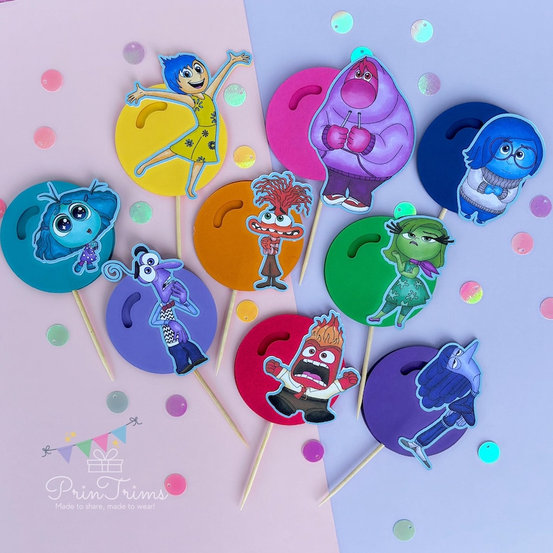 Emotions Cupcake Toppers/ Inside Out Cupcake Toppers - Etsy