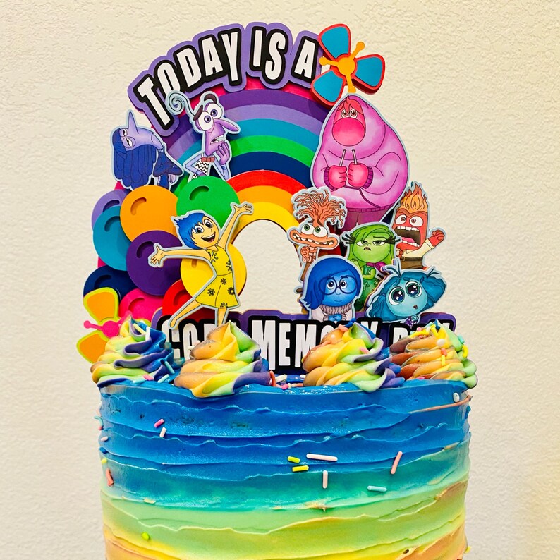 Emotions Cake Topper/ Inside Out Cake Topper/ Rainbow Cake Topper - Etsy