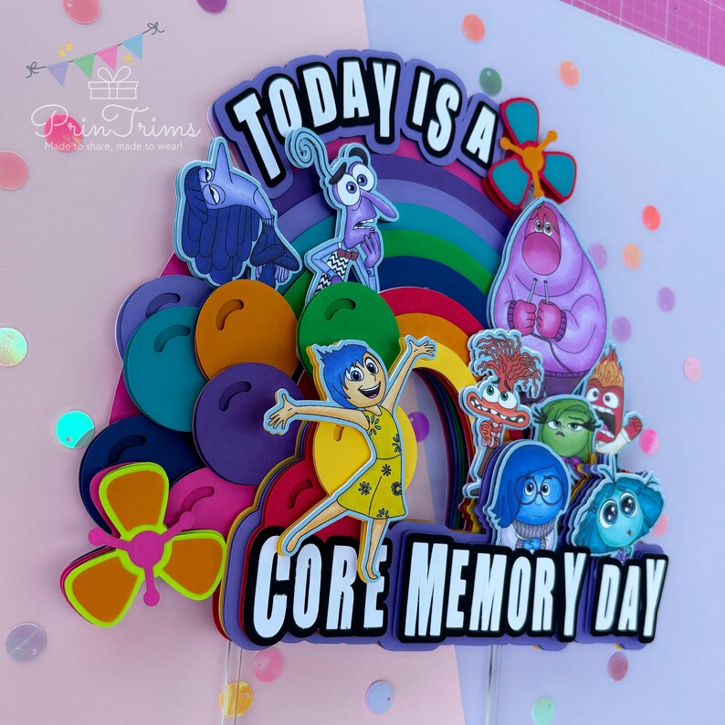 Emotions Cake Topper/ Inside Out Cake Topper/ Rainbow Cake Topper - Etsy