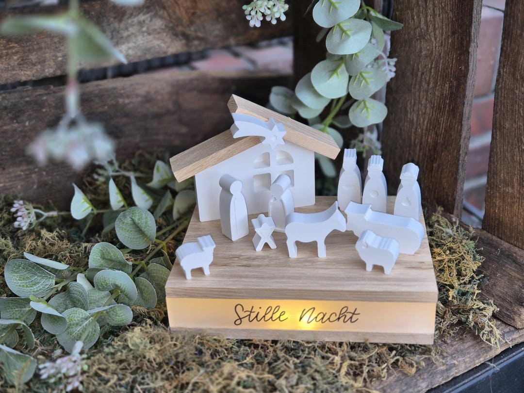 Nativity Scene With Lighting Base - Etsy