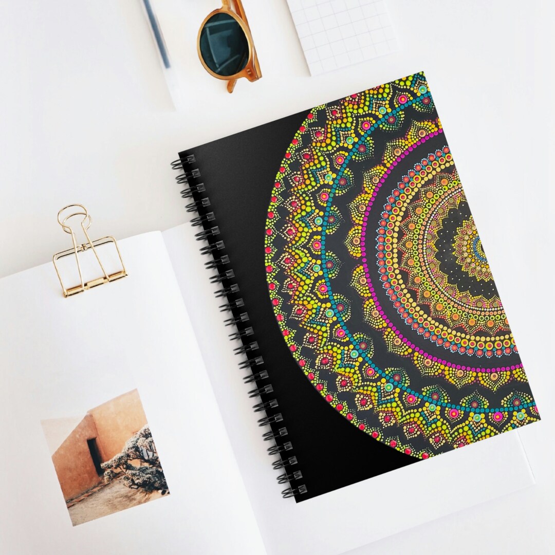 Spiral Notebook Ruled Line Mandala Notebook Mandala Journal Meditation ...