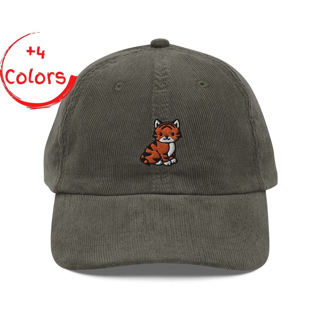 TIGER Corduroy Cap | Embroidered Tiger Lover Hat | Wildlife Lover Gift ...