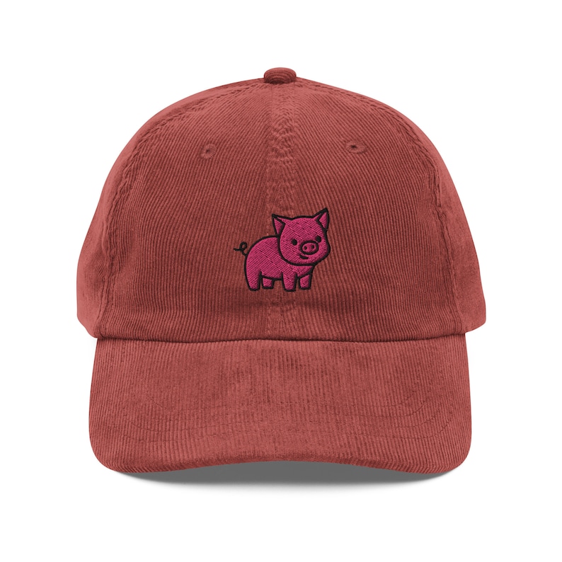 PIG Corduroy Cap Embroidered Bacon Lover Hat Farm Animal Lover Gift ...
