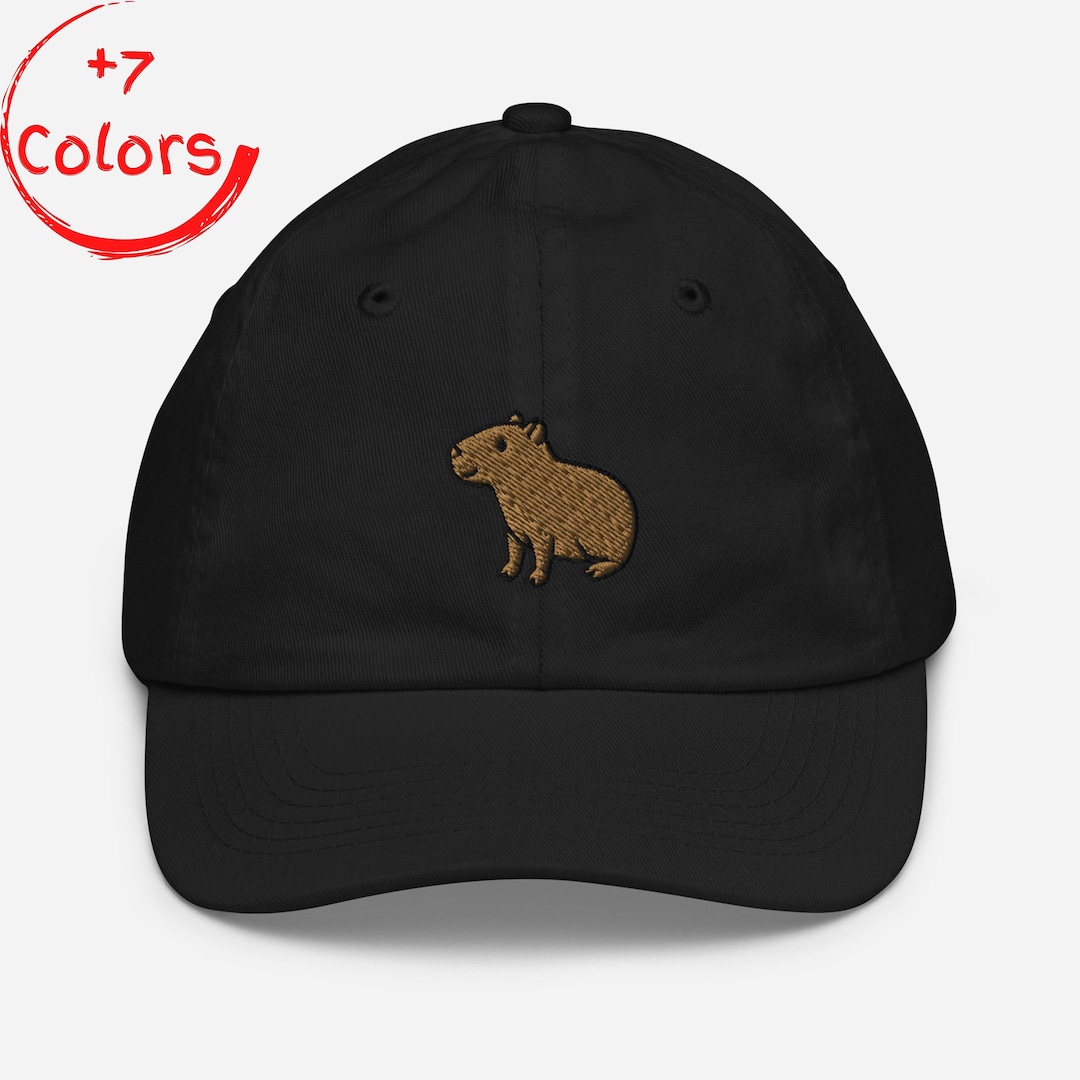 Youth CAPYBARA Baseball Cap | Embroidered Kids Hat | Cute Animal Lover ...