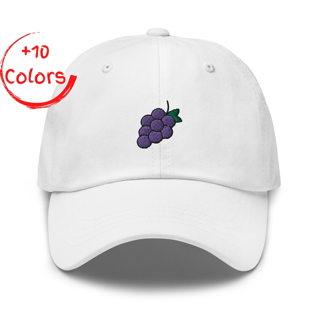 Grapes Embroidered Hat | Summer Fruit Cap | Adjustable Baseball Cap ...
