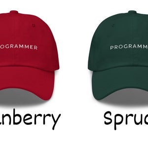 PROGRAMMER Dad Hat | Custom Embroidered Cap | Unisex Adjustable Hat ...