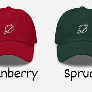 Saturn Dad Hat | Embroidered Planet Cap | Unisex Adjustable Baseball ...