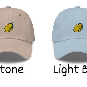 Mango Embroidered Hat | Summer Fruit Cap | Adjustable Baseball Cap ...