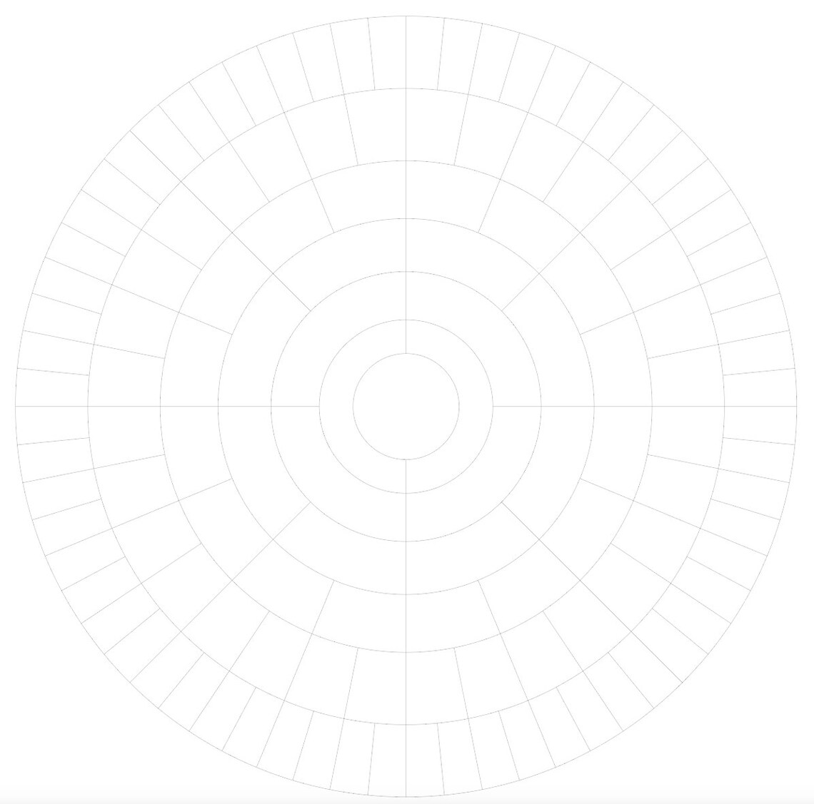 Family Tree - 7 Gen Blank Circle Chart - 2 Versions - Ready to Print ...