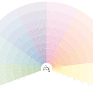 Family Tree Art - Blank Fan Chart - 9 Generations - Couple - Instant ...