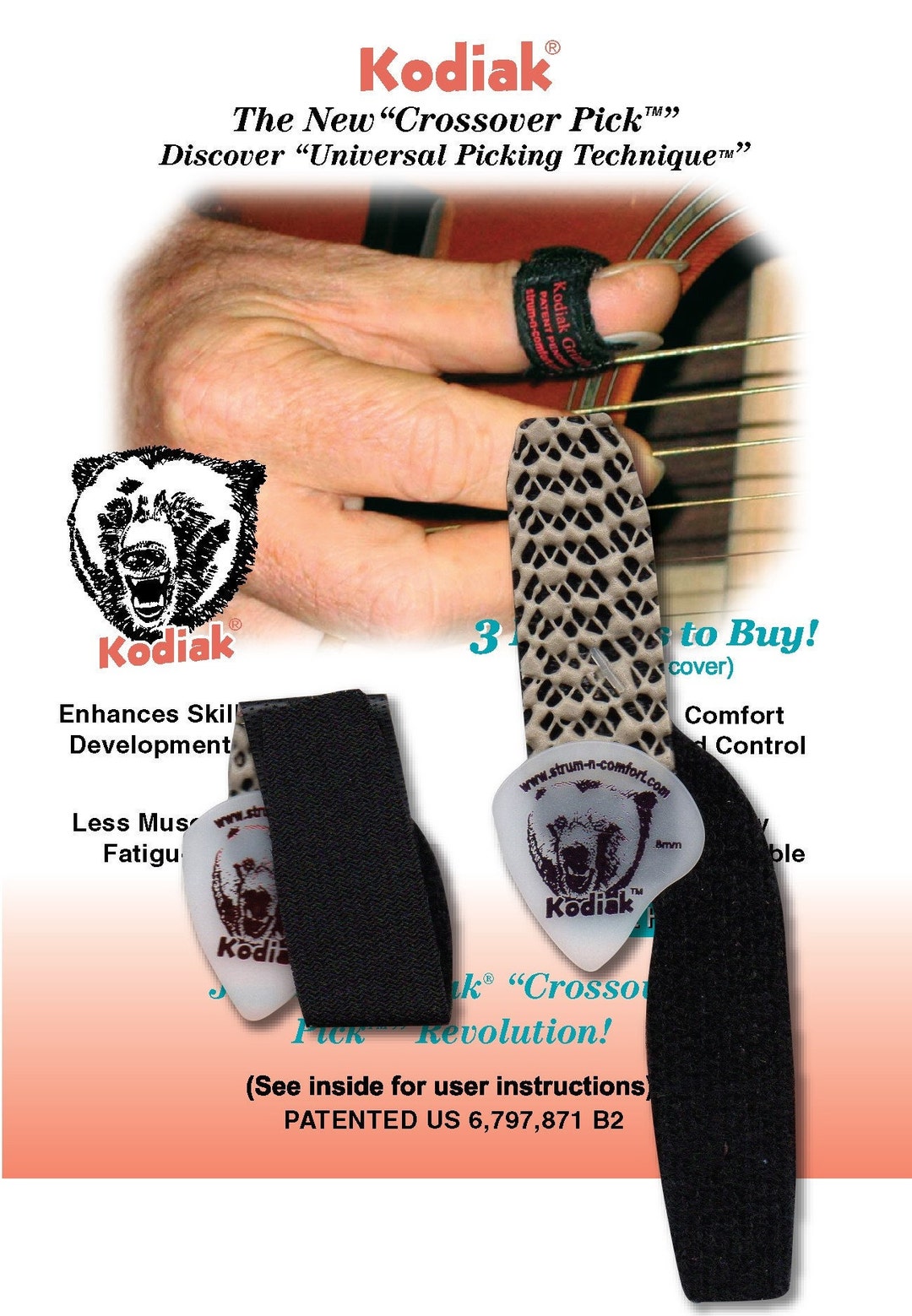 Guitar Thumb Pick Dual Pack - Kodiak Crossover With Free Artist ...