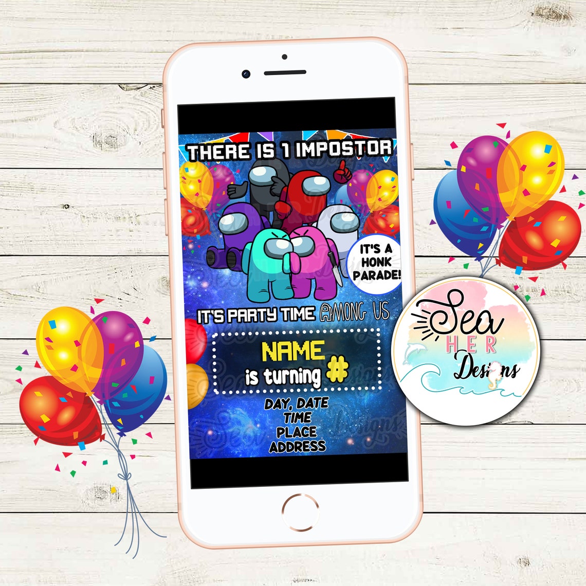 Among Us Invitation • Among Us Birthday Invitation • Among Us • Among ...