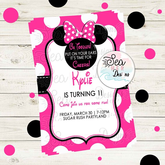 Minnie Mouse Invitation Minnie Mouse Digital Invitation - Etsy