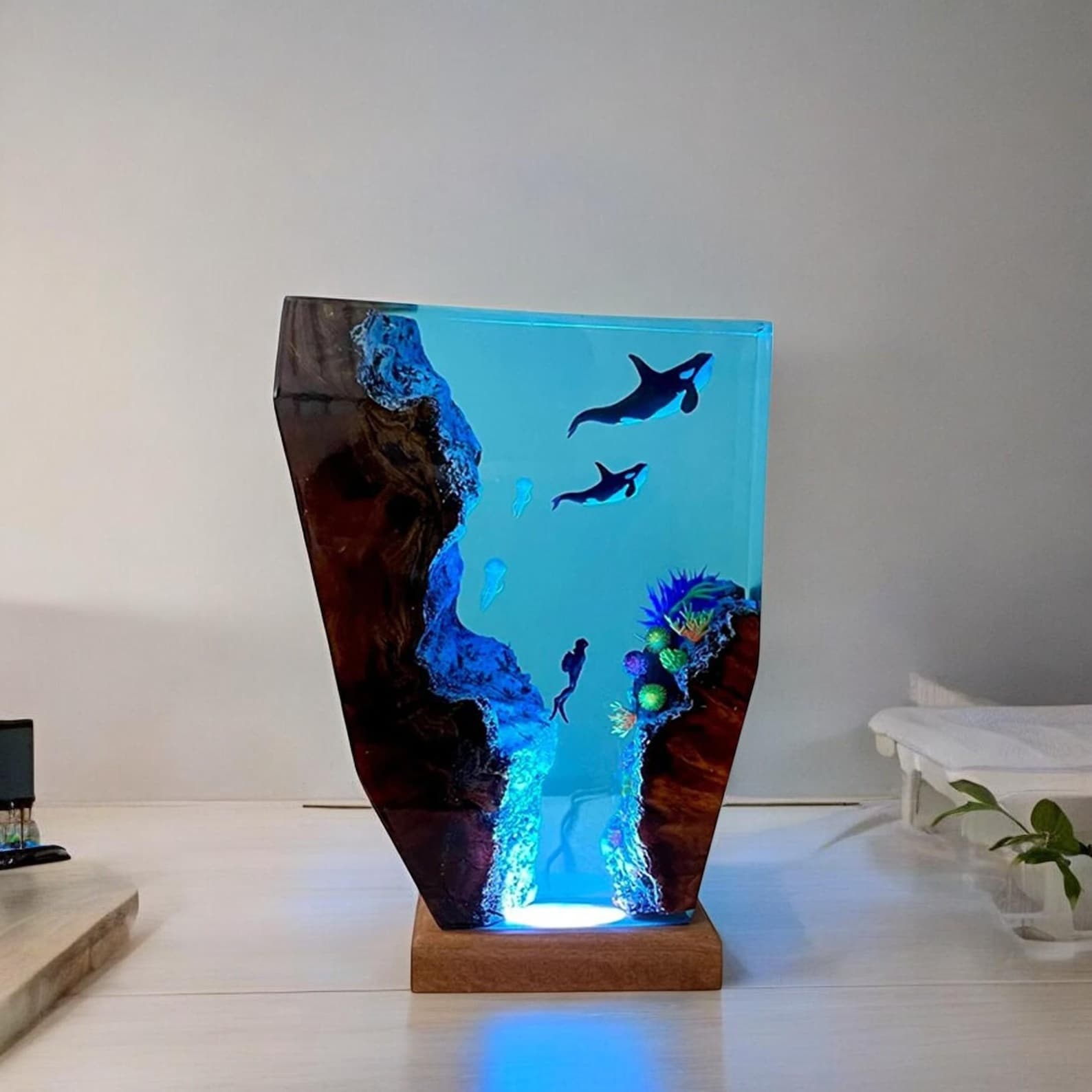Seabed World Organism Resin Table Light Creactive Art Decoration Lamp ...