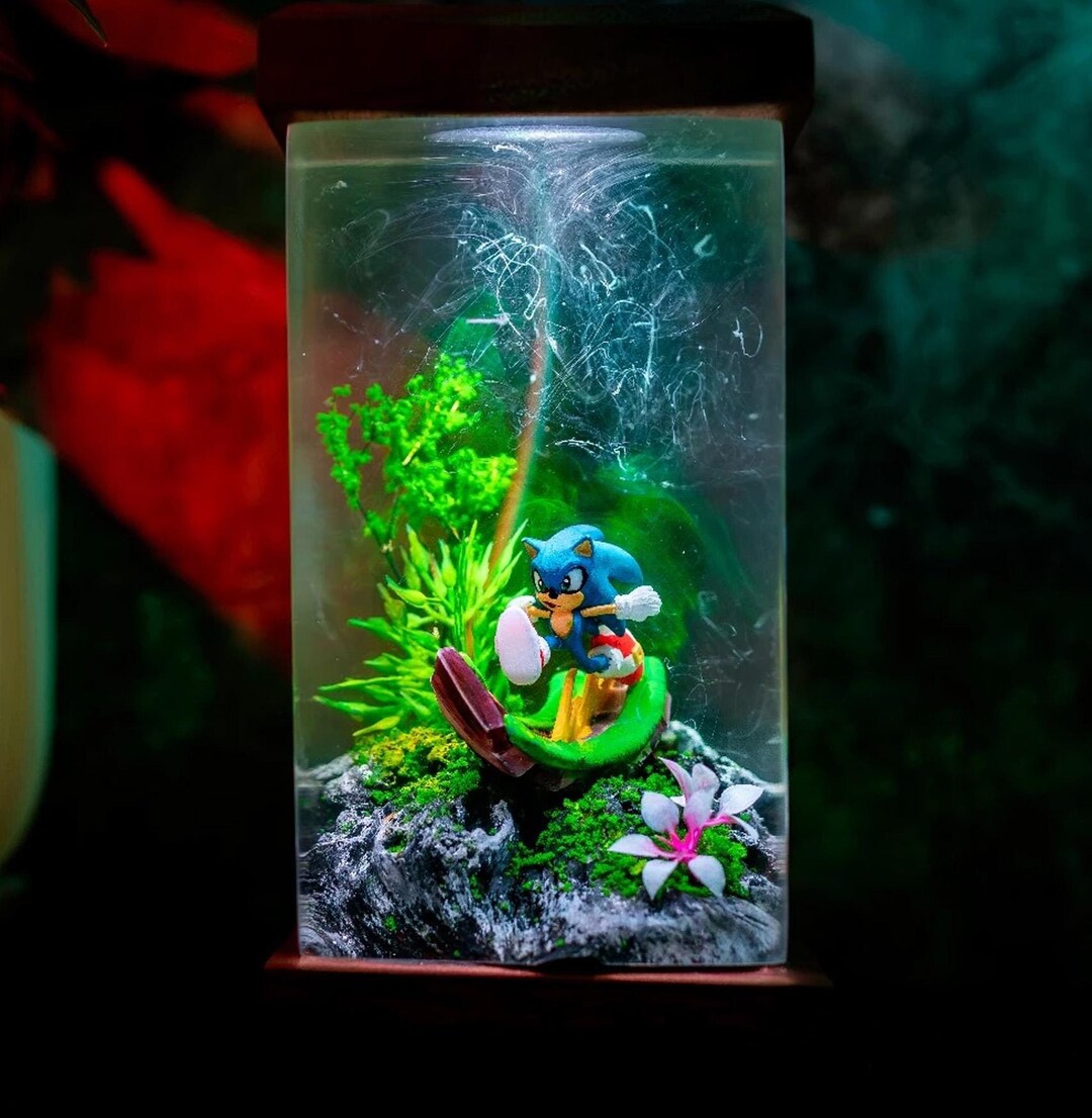 S.onic the Hed.gehog Resin Lamp, Game Handmade Resin Lamp, Diorama ...