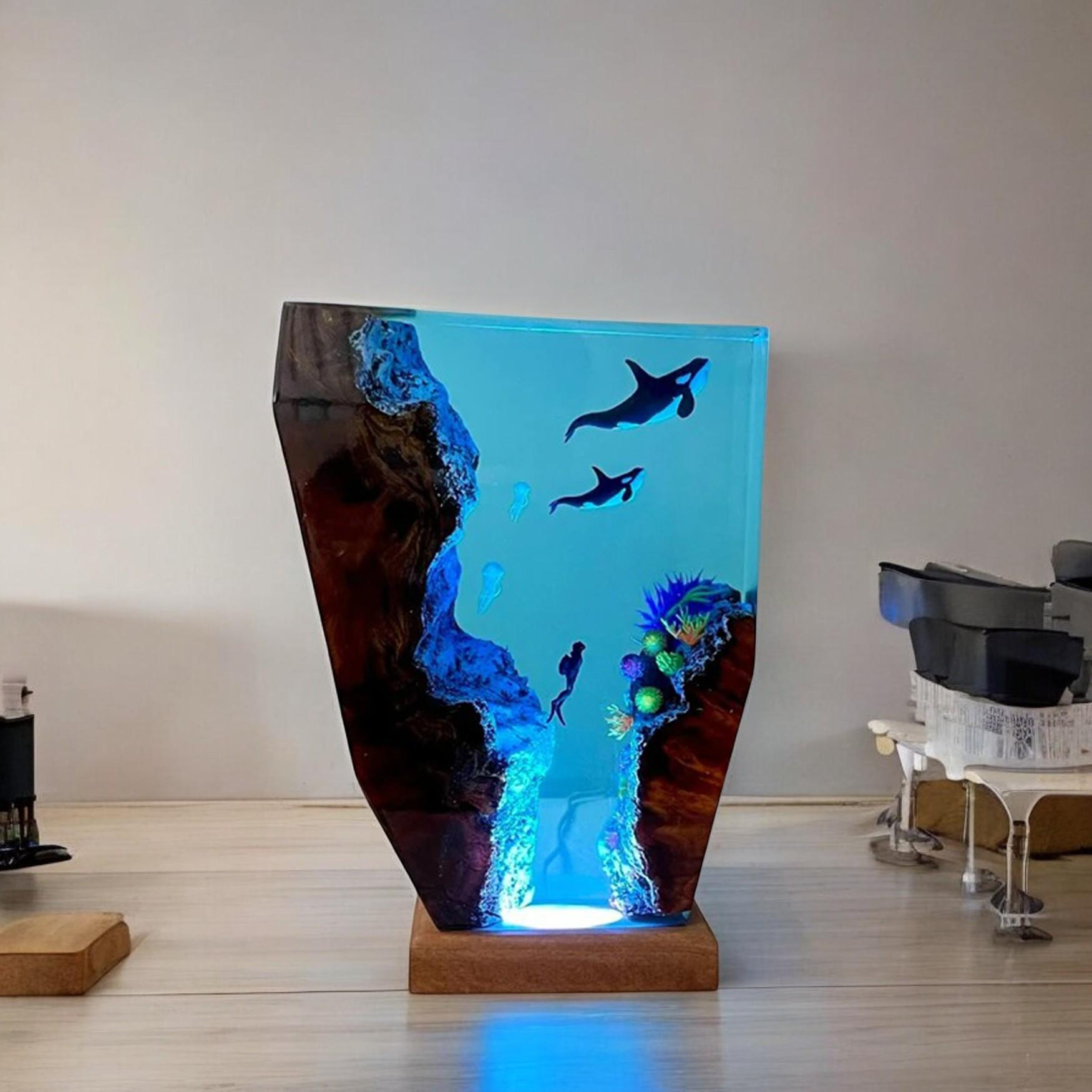 Seabed World Organism Resin Table Light Creactive Art Decoration Lamp ...