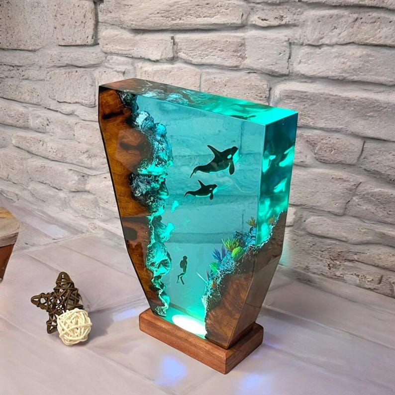 Seabed World Organism Resin Table Light Creactive Art Decoration Lamp ...