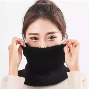Knitted Ribbed Mini Snood , Ladies Cowl , Knitted Neck Warmer , Ladies Neck Warmer, Mens Scarf ...