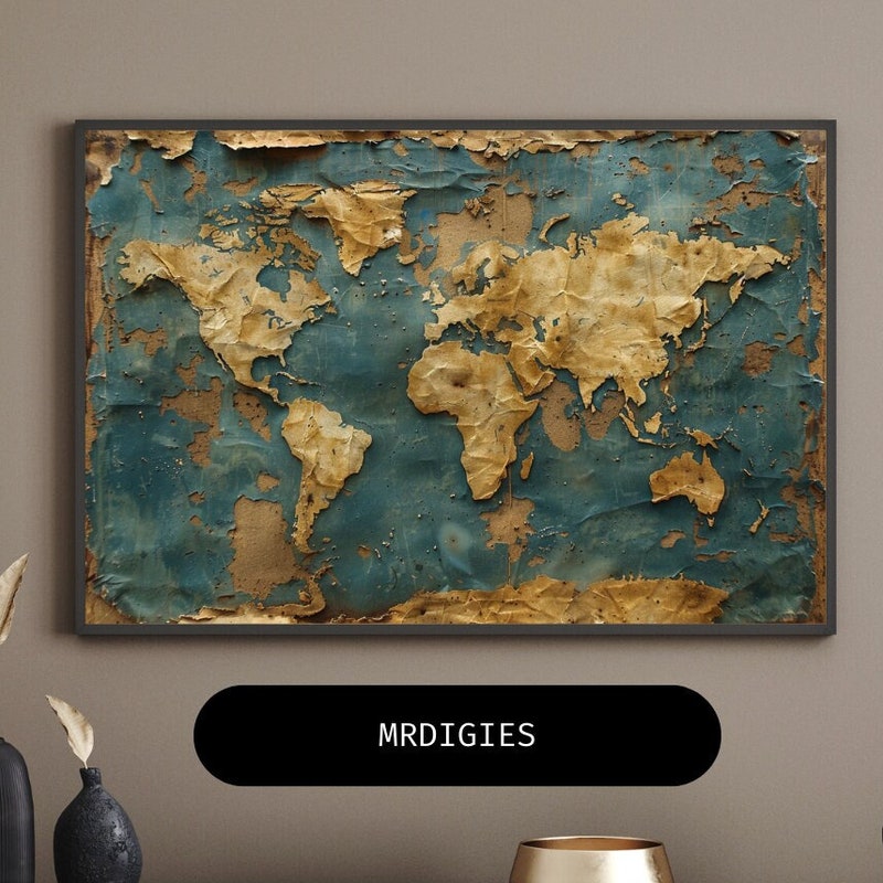 Framed Antique Map - Etsy