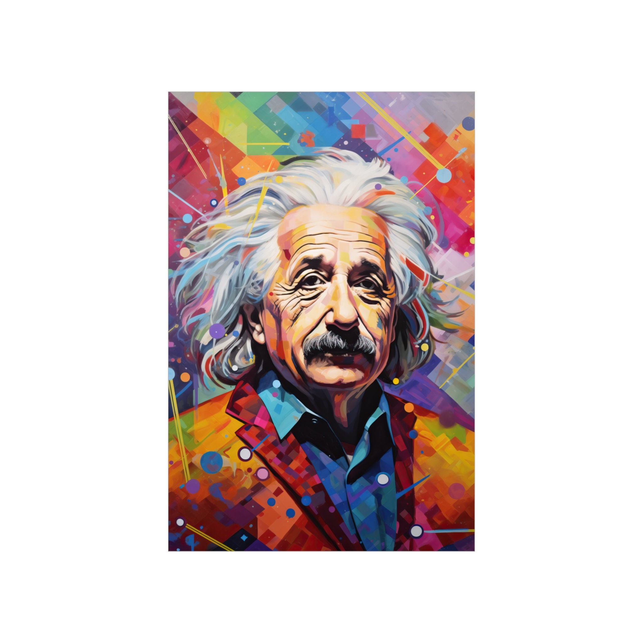 Colorful Einstein Portrait Print - Einstein Art - Vibrant Poster Art - Intellectual Decor - Gift ...