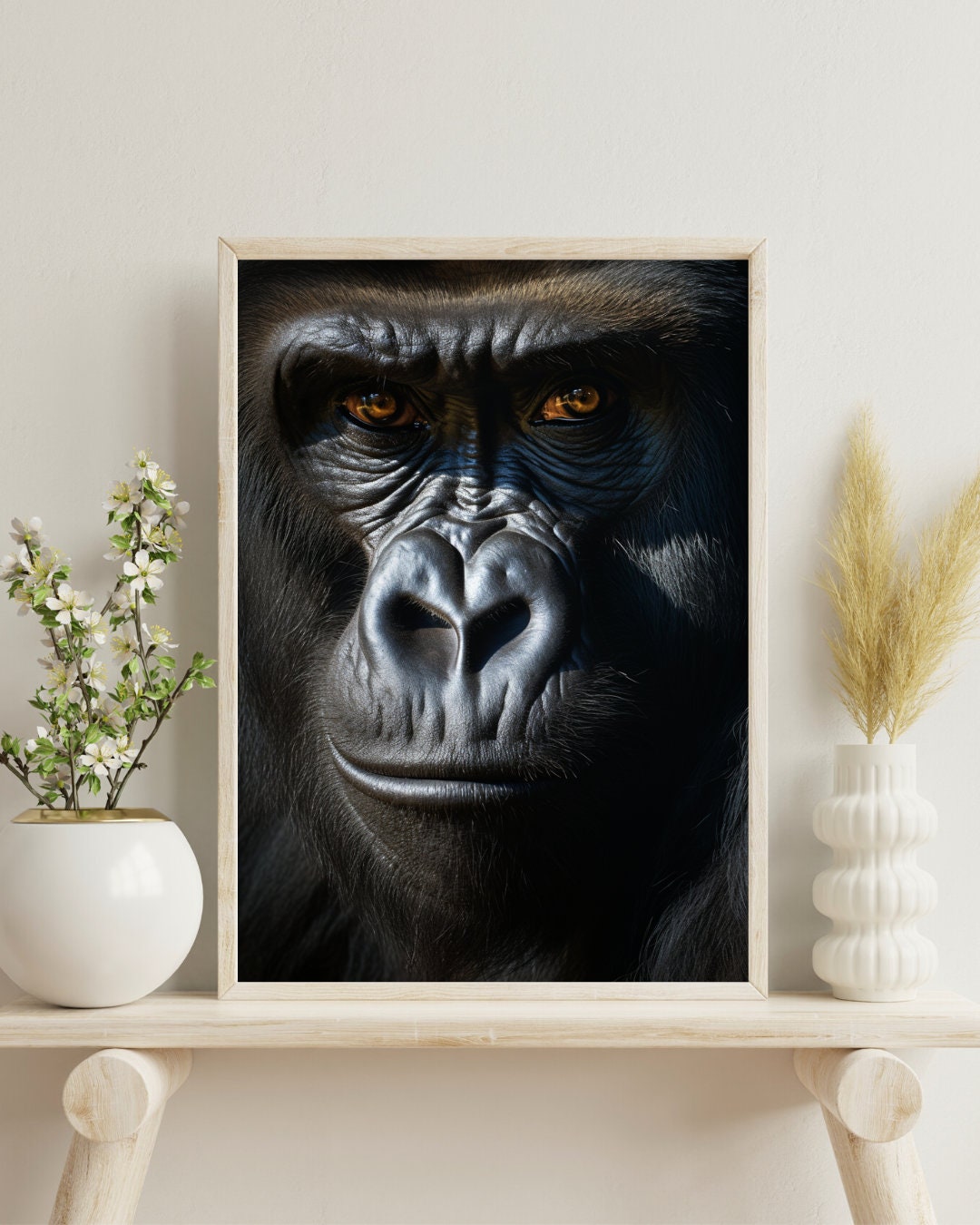 Vibrant Gorilla Poster - Gorilla Art - Eye-catching Closeup - Nature ...