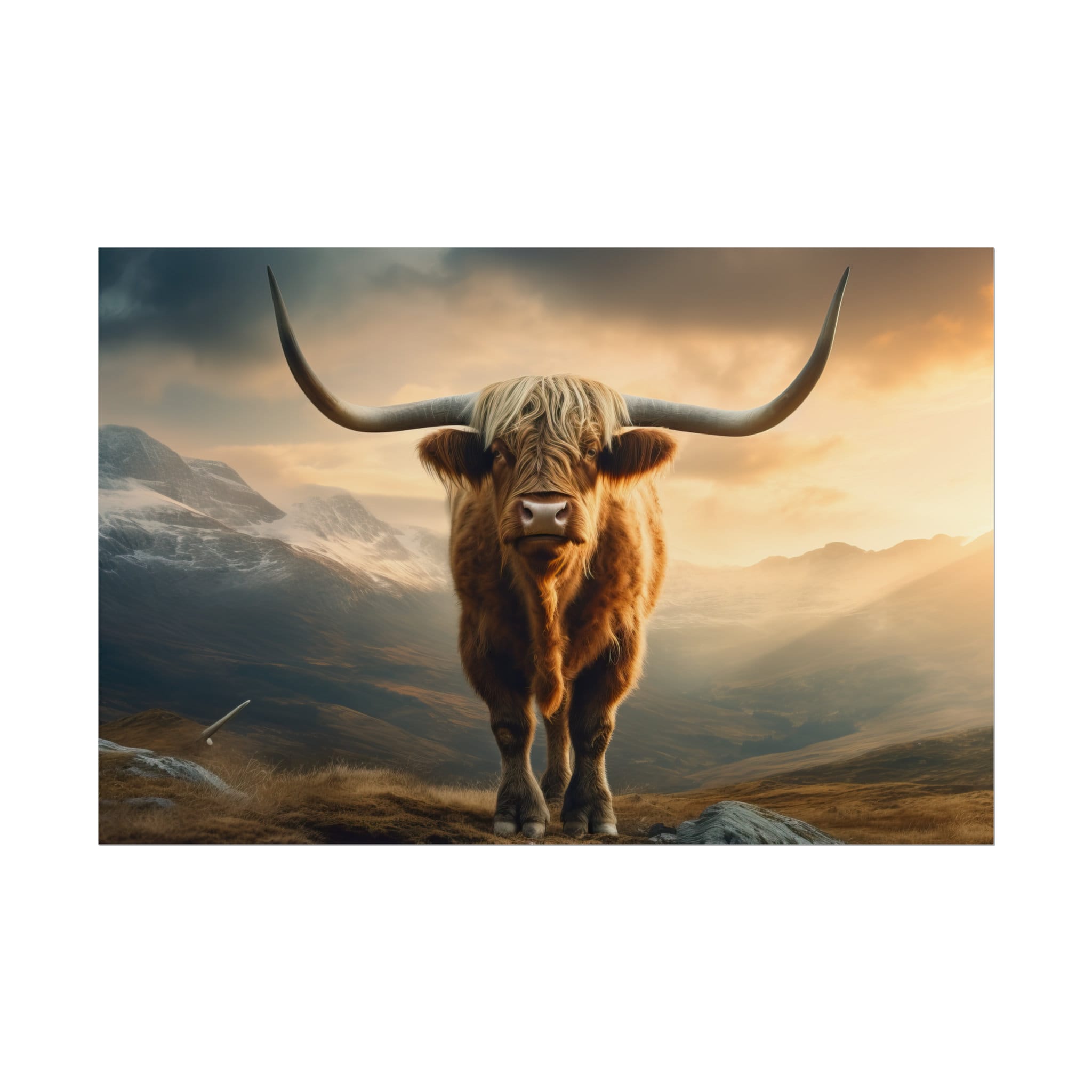 Highland Cow Poster Print Cow Street Art Cow Wall Decor Artistic Animal ...