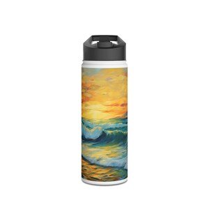 Artistic Ocean Sunset Stainless Steel Water Bottle | Gifts for Her ...