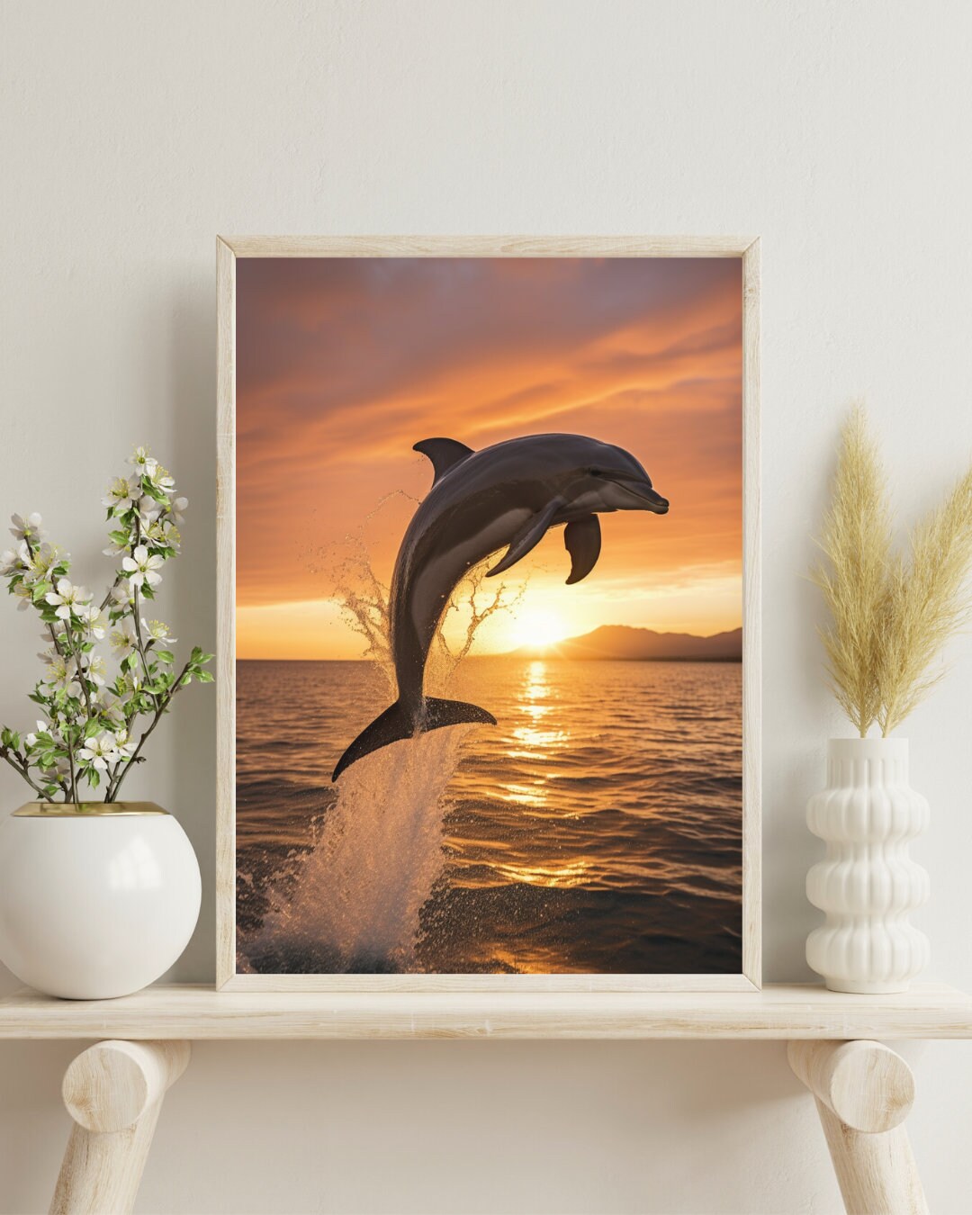 Dolphin Poster Print Colorful Dolphin Art Dolphin Wall Decor Artistic ...