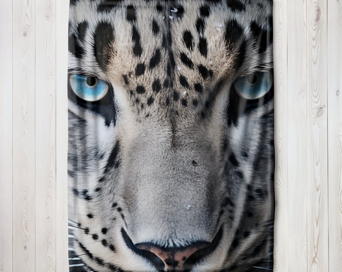 Minky Blanket, Arctic Snow Leopard Print, Neutral, Soft Luxurious Throw ...