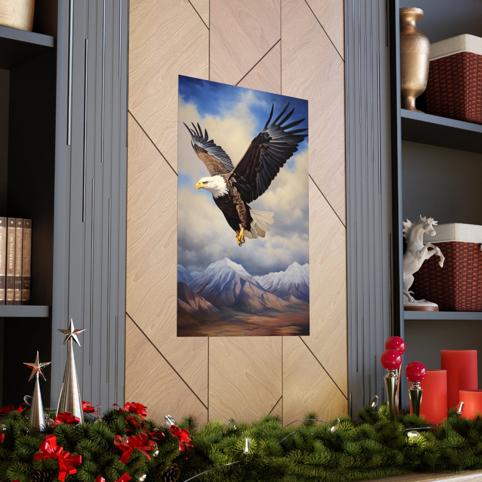 Bald Eagle in Flight Majestic Poster Print Wildlife Art Perfect for ...