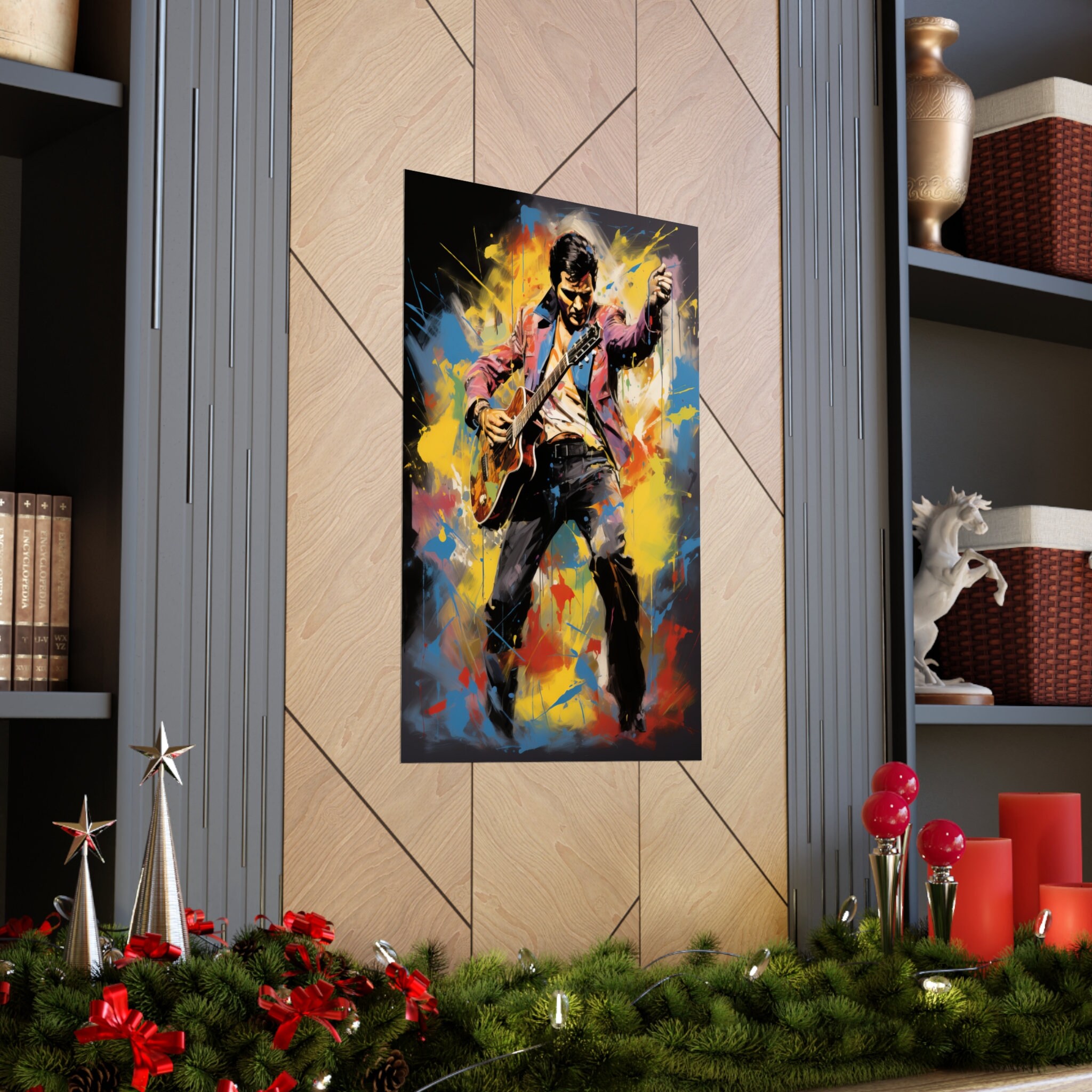 Colorful Elvis Inspiration, Wall Decor, Rock 'n' Roll, Unique Gift ...