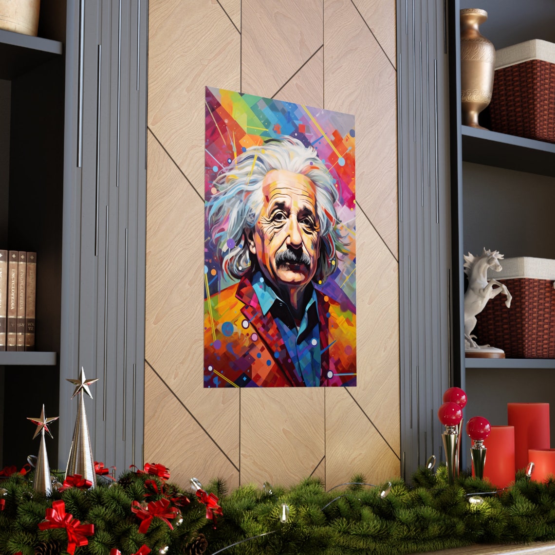 Colorful Einstein Portrait Print - Einstein Art - Vibrant Poster Art ...