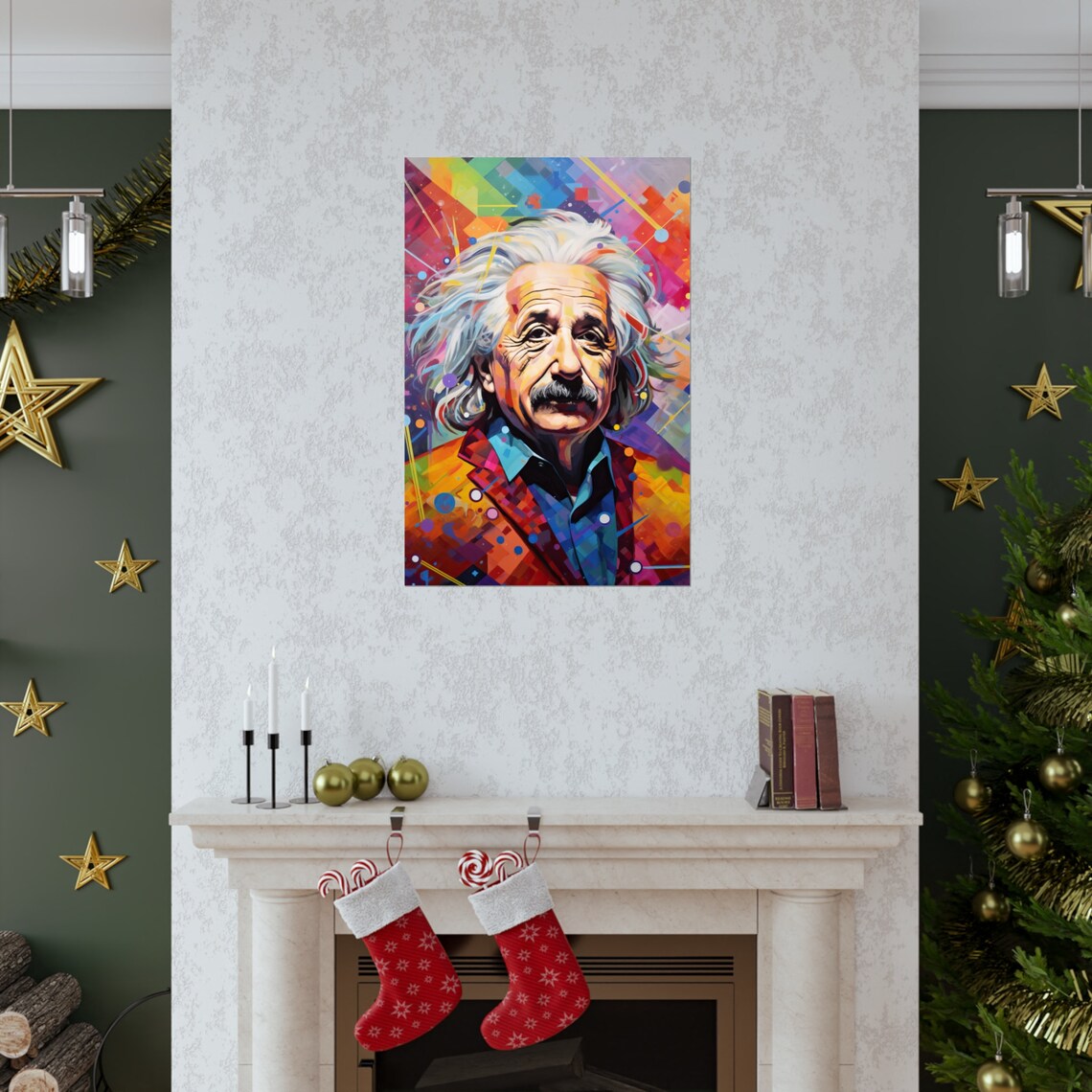 Colorful Einstein Portrait Print - Einstein Art - Vibrant Poster Art ...