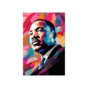 MLK Jr. Abstract Print - Inspiring Civil Rights Art - Vibrant and ...