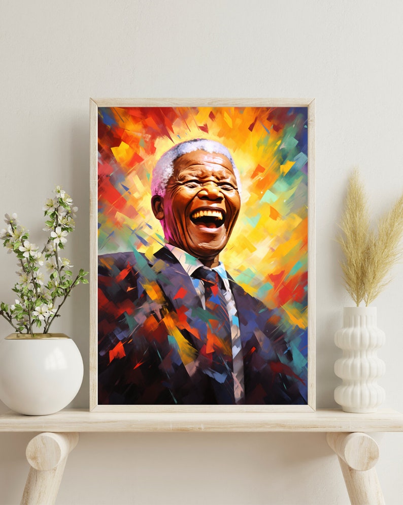 Nelson Mandela Abstract Poster Print Inspirational Art for Decor Iconic ...