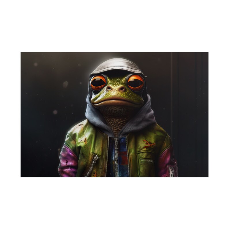 Punk Frog Poster Print | Frog Street Art | Frog Wall Decor | Artistic ...