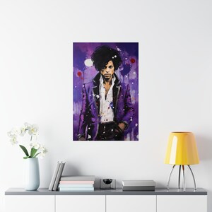 Prince-inspired Abstract Poster Print: Vibrant Tribute to the Legendary ...