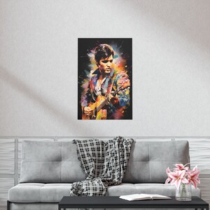 Vibrant Elvis Guitar Abstract Painting Poster Print - Music Art for ...