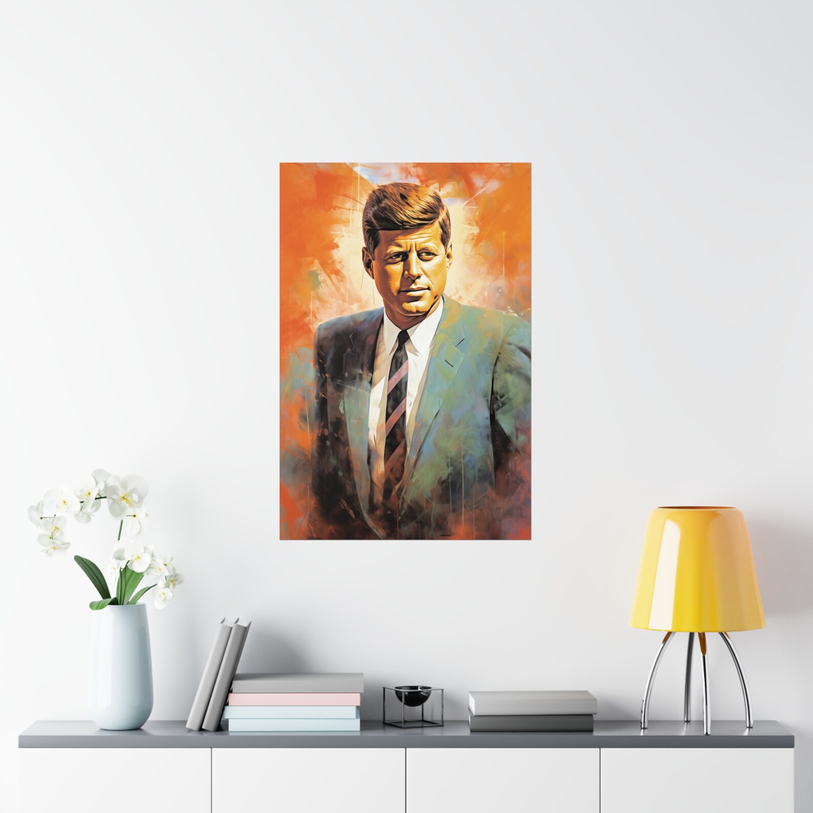 Vibrant JFK Portrait Print: Colorful JFK Art - Presidential Decor ...